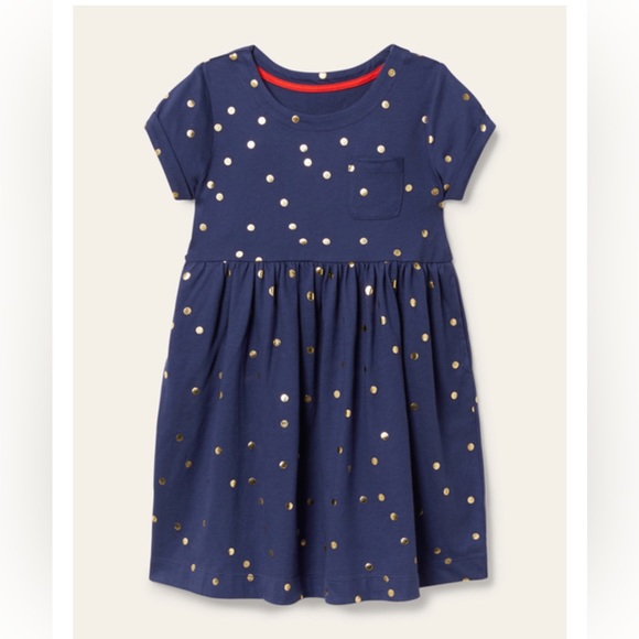 Mini Boden | Dresses | Boden Girl Polka Dot Jersey Dress | Poshmark